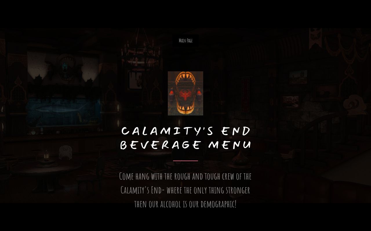 Calamity's End Menu